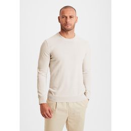 H.I.S. Strickpullover H.I.S, Herren, Gr. L (52/54), beige, Feinstrick, Obermaterial: 60% Baumwolle, 40% Polyester, unifarben, regular fit normal, Rundhals, Strickbündchen, Pullover, Regular Fit, Langarm, Pullover aus Feinstrick, Baumwollmischung