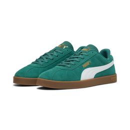 Sneaker Puma "Puma Club II Sneakers Erwachsene", Damen, Gr. 41, wei&szlig; (wild gr&uuml;n wei&szlig; gold), Obermaterial: Textil, Synthetik, Kuhleder, Leder; Futter: Textil; Innensohle: Textil; Laufsohle: Gummi, Schuhe Sneaker