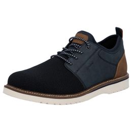 Slip-On Sneaker Rieker, Herren, Gr. 43, bunt (nachtblau, braun), Lederimitat, Textil, Schuhe, Slipper, Schlupfschuh, Freizeitschuh mit praktischer Anziehlasche