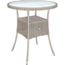 Casaria Polyrattan Tisch Creme Ø60cm