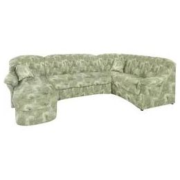 Wohnlandschaft DOMO collection "Bahia mit viel Platz, zeitloses Design, U-Form", gr&uuml;n, B:308cm H:91cm T:200cm, Luxus-Microfaser (100% Polyester), mit Muster;Struktur (100% Polyester), Sofas, Wohnlandschaft, Microfaser, natur