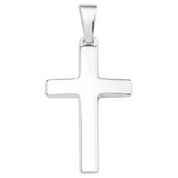 Kettenanh&auml;nger Amor "Kreuz", wei&szlig; (wei&szlig;goldfarben), Schmuckanh&auml;nger, Damen, Wei&szlig;gold 375, 0,58 g, Kettenanh&auml;nger, Made in Germany