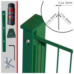 Fa-Bausysteme Doppelstabzaun Moosgr&uuml;n 6-5-6 Leiste 2030 mm 27,5 m