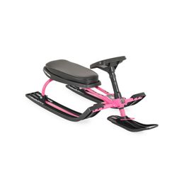 Moni Schlitten Snowy Lenkrad Lenkschlitten Zugseil lenkbar wasserdicht bis 50 kg pink