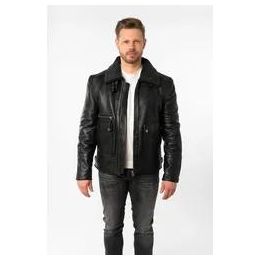 Lederjacke Mauritius "MMCeylor", Herren, Gr. 4XL, schwarz, Obermaterial: 100% Schafsleder. Futter: 100% Baumwolle. &Auml;rmelfutter: 100% Polyester, unifarben, regular fit normal, abgesteppt, Jacken, mit Umlegekragen