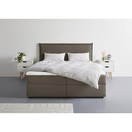 Boxbett s.Oliver "Alissia", mocca, B:178cm L:206cm, Komplettbetten, Boxbett mit Bettkasten, inkl. Topper