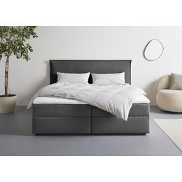 Boxbett s.Oliver "Alissia", anthrazit, B:198cm L:206cm, Komplettbetten, Boxbett mit Bettkasten, inkl. Topper