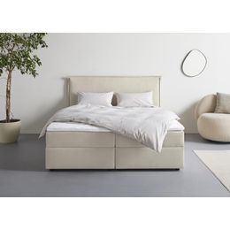 Boxbett s.Oliver "Alissia", beige, B:178cm L:206cm, Komplettbetten, Boxbett mit Bettkasten, inkl. Topper