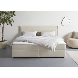 Boxbett s.Oliver "Alissia", beige, B:218cm L:206cm, Komplettbetten, Boxbett mit Bettkasten, inkl. Topper