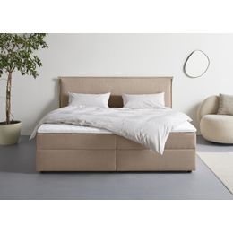 Boxbett s.Oliver "Alissia", hellbraun, B:218cm L:206cm, Komplettbetten, Boxbett mit Bettkasten, inkl. Topper