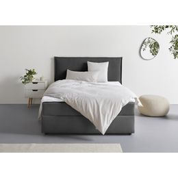 Boxbett s.Oliver "Alissia", anthrazit, B:158cm L:206cm, Komplettbetten, Boxbett mit Bettkasten, inkl. Topper