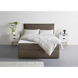Boxbett s.Oliver "Alissia", mocca, B:158cm L:206cm, Komplettbetten, Boxbett mit Bettkasten, inkl. Topper