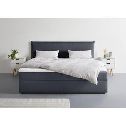 Boxbett s.Oliver "Alissia", denim, blau, B:218cm L:206cm, Komplettbetten, Boxbett mit Bettkasten, inkl. Topper