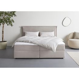 Boxbett s.Oliver "Alissia", grau, B:198cm L:206cm, Komplettbetten, Boxbett mit Bettkasten, inkl. Topper