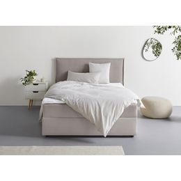 Boxbett s.Oliver "Alissia", grau, B:158cm L:206cm, Komplettbetten, Boxbett mit Bettkasten, inkl. Topper