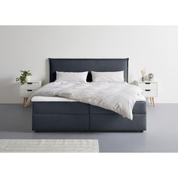 Boxbett s.Oliver "Alissia", denim, blau, B:198cm L:206cm, Komplettbetten, Boxbett mit Bettkasten, inkl. Topper