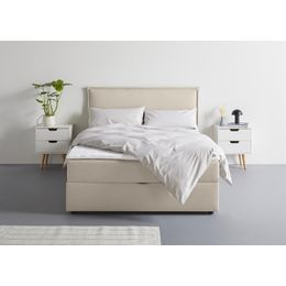 Boxbett s.Oliver "Alissia", beige, B:158cm L:206cm, Komplettbetten, Boxbett mit Bettkasten, inkl. Topper