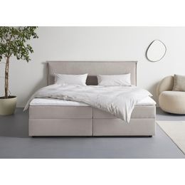 Boxbett s.Oliver "Alissia", grau, B:218cm L:206cm, Komplettbetten, Boxbett mit Bettkasten, inkl. Topper