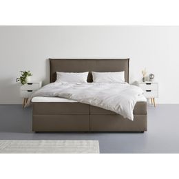 Boxbett s.Oliver "Alissia", mocca, B:198cm L:206cm, Komplettbetten, Boxbett mit Bettkasten, inkl. Topper