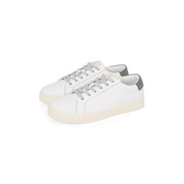 Sneaker Calvin Klein Jeans "CLASSIC CUPSOLE LOW OHB", Herren, Gr. 41, wei&szlig;, Leder, Lederimitat, Schuhe Sneaker, Freizeitschuh, Halbschuh, Schn&uuml;rschuh in klassischer Optik