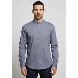 Langarmhemd BOSS Orange "Race", Herren, Gr. XXL, N-Gr, blau (navy418), Web, Obermaterial: 100% Baumwolle, unifarben, regular fit h&uuml;ftbedeckend, 1-Knopf-Manschette mit Schlitz, Hemden, mit Stehkragen