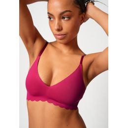 Soft-BH Skiny "Micro Essentials", Damen, Gr. 42, Cup C/D, sangria, Obermaterial: 72% Polyamid, 28% Elasthan, unifarben, normal, BHs Soft-BH, herausnehmbare Pads, V-Ausschnitt, Unsichtbar-Effekt, mit Bogenkante