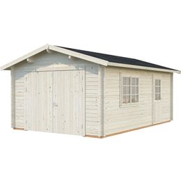 Garage Palmako "Roger", beige, Massivholz, Garagen, BxTxH: 426x598x276 cm, mit Holztor, naturbelassen