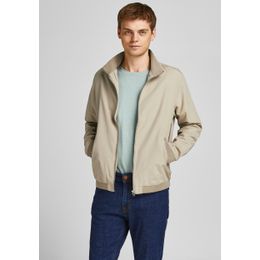 Jack & Jones Blouson JACK & JONES "JJERUSH Stylisch, funktional, ideal f&uuml;r Herbst, pflegeleicht", Herren, Gr. XL, beige, Web, Obermaterial: 100% Polyester, unifarben, regular fit taillenbedeckt, ohne Ausschnitt, Rippb&uuml;ndchen, Jacken Blouson, mit stylischem Stehkragen