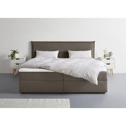 Boxbett s.Oliver "Alissia", mocca, B:218cm L:206cm, Komplettbetten, Boxbett mit Bettkasten, inkl. Topper