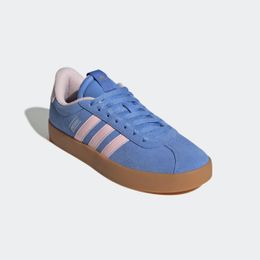 Damen Sneaker "VL COURT 3.0", adidas Sportswear, Gr. 38blau fusion, clear pink, silber metallic, Leder, Synthetik, Schuhe, inspiriert vom Design des