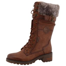 Winterstiefel Mustang Shoes "Haukea", Damen, Gr. 38, Normalschaft, braun, Lederimitat, Textil, Schuhe, Snowboots, Winterstiefel mit TEX-Membrane