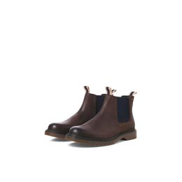 Jack & Jones JACK & JONES Herren Chelseaboots "JFWLEYTON", Gr. 41braun, Leder, Textil, Schuhe, mit Blockabsatz
