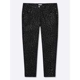 sheego Hose Damen Gr&ouml;&szlig;e 58 dunkelgrau / schwarz