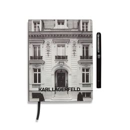 K by KARL LAGERFELD Karl Lagerfeld Set: Notizbuch und Kugelschreiber Herren Gr&ouml;&szlig;e One Size grau / hellgrau / schwarz
