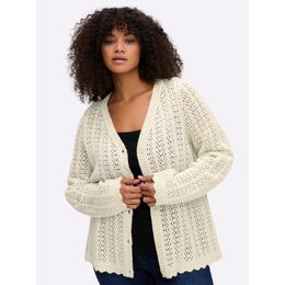 sheego Strickjacke Damen Gr&ouml;&szlig;e L champagner