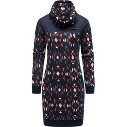 Ragwear Kleid 'Chlloe Aztec' Damen Gr&ouml;&szlig;e 52 navy / dunkelblau / feuerrot / offwhite Winterkleid