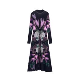 Desigual Kleid Damen Gr&ouml;&szlig;e 34 dunkelgrau / dunkellila / hellpink / schwarz Winterkleid