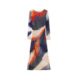 Desigual Kleid Damen Gr&ouml;&szlig;e 36 navy / koralle / rot / eierschale Winterkleid
