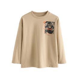 next Shirt Jungen Gr&ouml;&szlig;e 98 stone / orange / schwarz