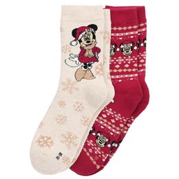 Gina Benotti 2 Paar Minnie Maus Frottee-Socken im Set