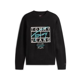 Tommy Jeans Pullover Herren Gr&ouml;&szlig;e M mint / schwarz / wei&szlig;