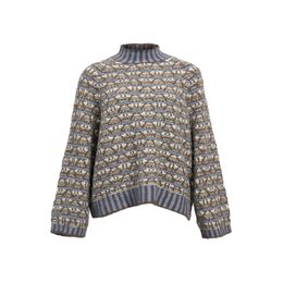 Object Pullover 'OBJNUNU' Damen Gr&ouml;&szlig;e XS dunkelbraun / lavendel / naturwei&szlig;