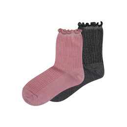 Only Girls Socken 'KOGPHILLIS' M&auml;dchen Gr&ouml;&szlig;e 31/33 eosin / schwarz