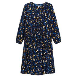 sheego Kleid Damen Gr&ouml;&szlig;e 42 marine / dunkelblau / mandarine / hellorange Winterkleid