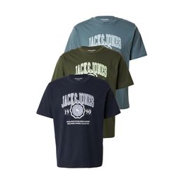 Jack & Jones Jack & Jones T-Shirt 'JJMAKO' Herren Gr&ouml;&szlig;e XS navy / hellblau / oliv / wei&szlig;