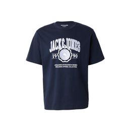 Jack & Jones Jack & Jones T-Shirt 'JJMAKO' Herren Gr&ouml;&szlig;e M dunkelblau / grau / wei&szlig;