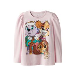 name it Shirt 'NMFNAJA PAW' M&auml;dchen Gr&ouml;&szlig;e 104 beige / braun / flieder / rosa