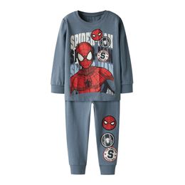name it Schlafanzug 'NMMocti Spider' Jungen Gr&ouml;&szlig;e 104 taubenblau / rot / schwarz / wei&szlig;