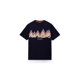 Napapijri T-Shirt 'S-Fiemme' Herren Gr&ouml;&szlig;e S beige / marine / saphir / orange