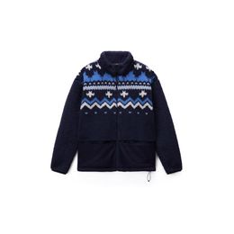 Napapijri Fleecejacke 'T-Ansei' Damen Gr&ouml;&szlig;e XL navy / blue denim / wei&szlig;